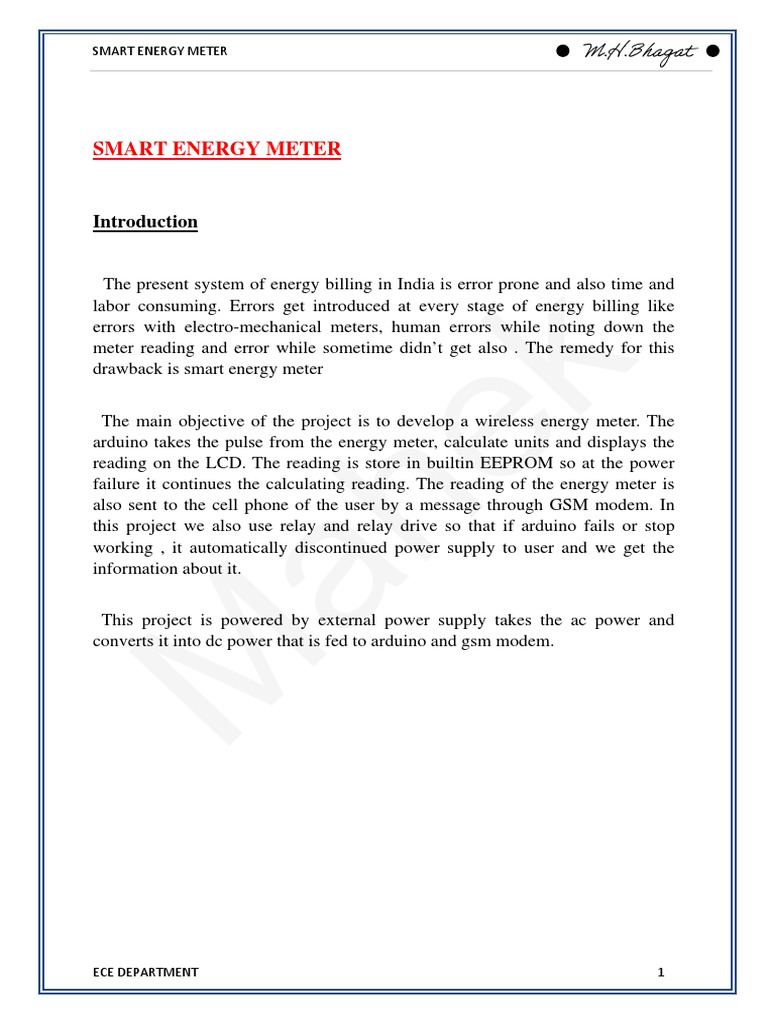 Smart Energy Meter | PDF | Mobile Phones | Arduino