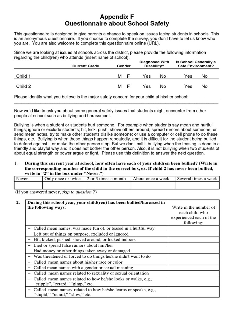 appendix 17b_survey_parent_bullying_questionnaire.pdf | Bullying | Race ...