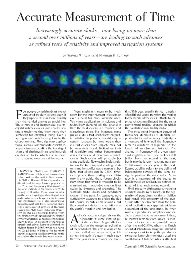 Accurate Measurement of Time | PDF | Clock | Resonance