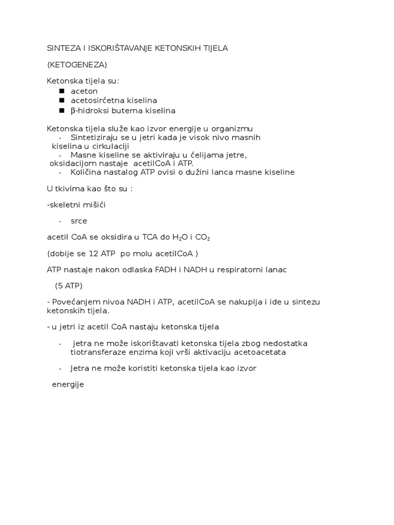 Ketogeneza | PDF