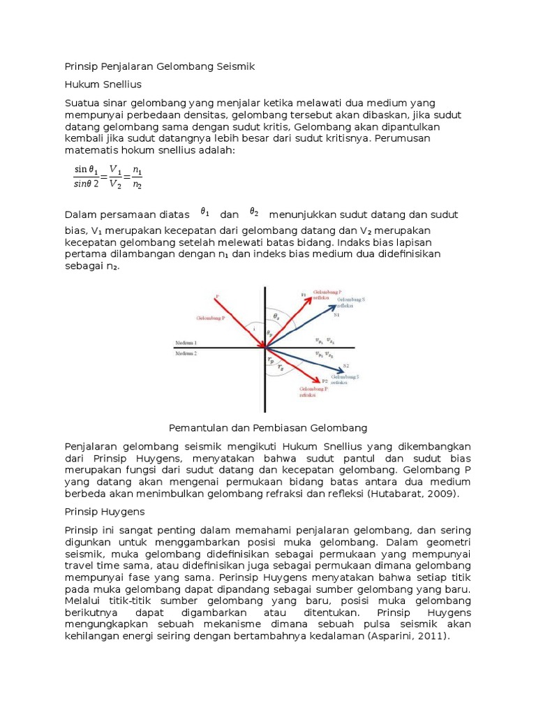 Prinsip Penjalaran Gelombang Seismik | PDF