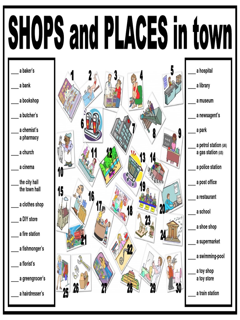 Shops and Places in Town PDF | PDF