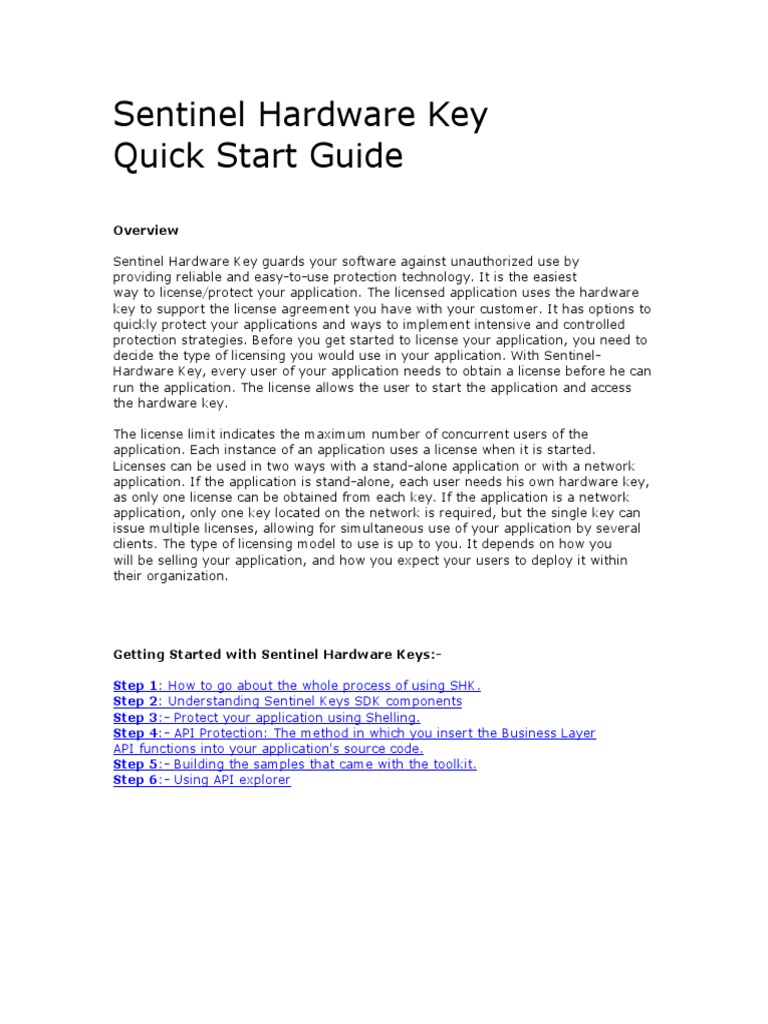 Sentinel Hardware Key PDF | PDF | Command Line Interface | Application ...
