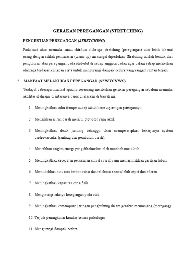 Gerakan Peregangan Stretching | PDF