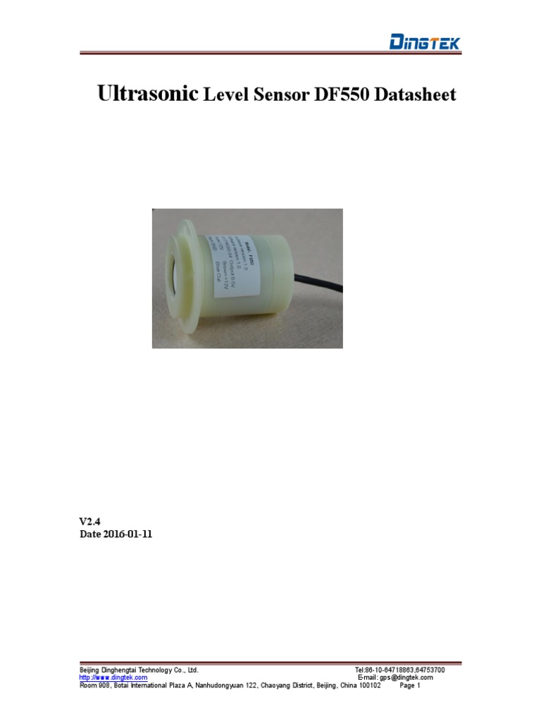F550 Ultrasonic Level Sensor Manual V2.4 | PDF | Wi Fi | Ultrasound
