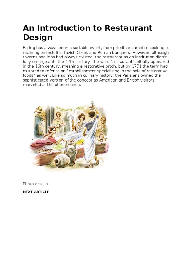 An Introduction To Restaurant Design | PDF | Restaurants | French Cuisine