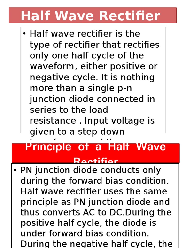Half Wave Rectifier | PDF