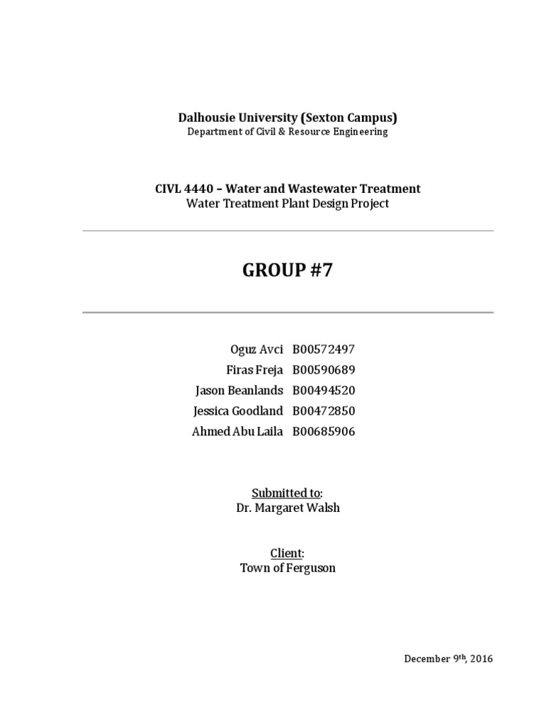 Water Treatment Plant Design Project | PDF | Water Purification | Water ...