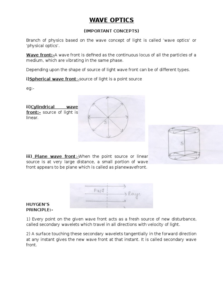 Wave Optics | PDF | Diffraction | Wavelength