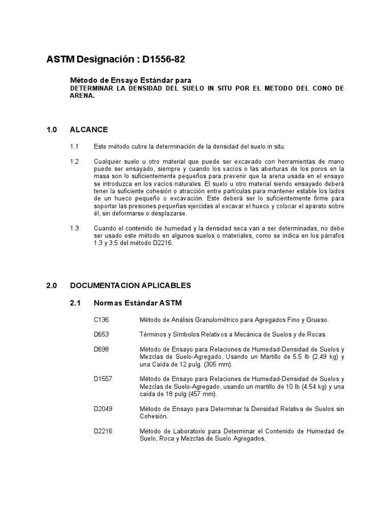 Astm D1556 Pdf Densidad Masa