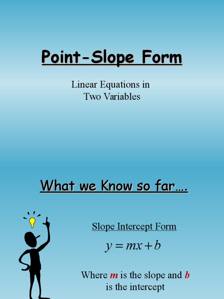 Point-Slope Form Overview | PDF | Mathematical Objects | Teaching ...