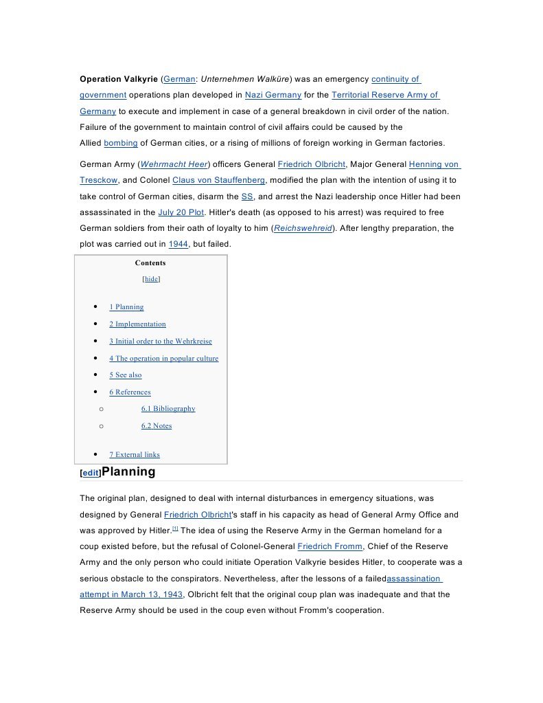 Operation Valkyrie | PDF | Nazi Germany | World War II