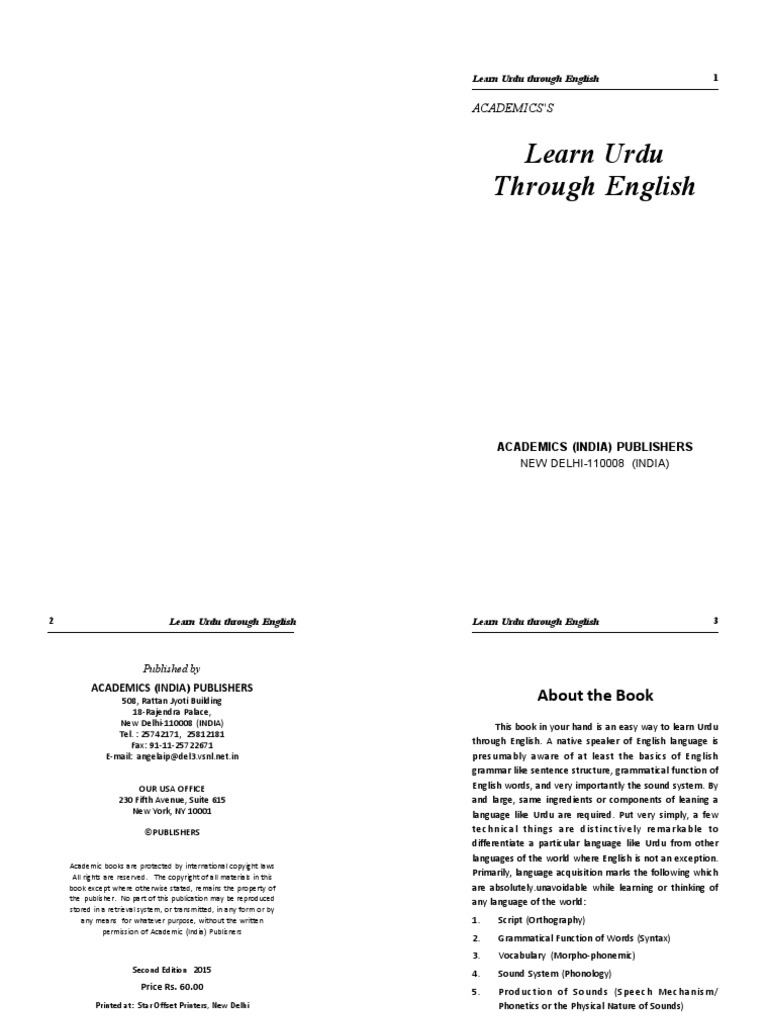 Learn Urdu Basics | PDF | English Language | Grammatical Gender