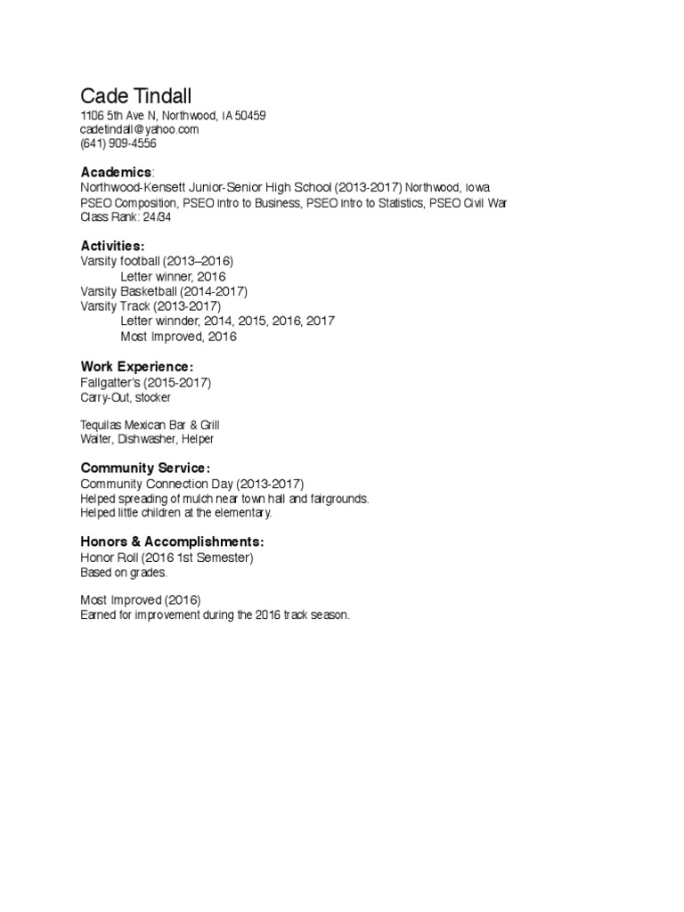 SR Resume Template 2017 | PDF