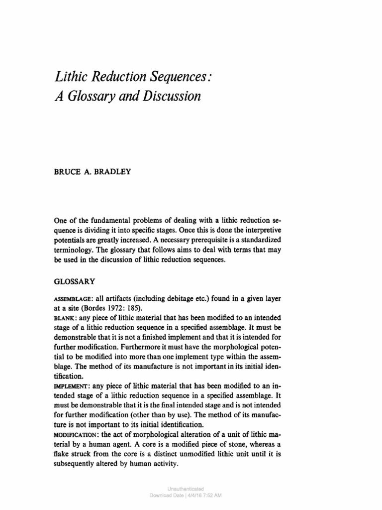 Bradley_1975_Lithic Reduction Sequences - A Glossary and Discussion ...