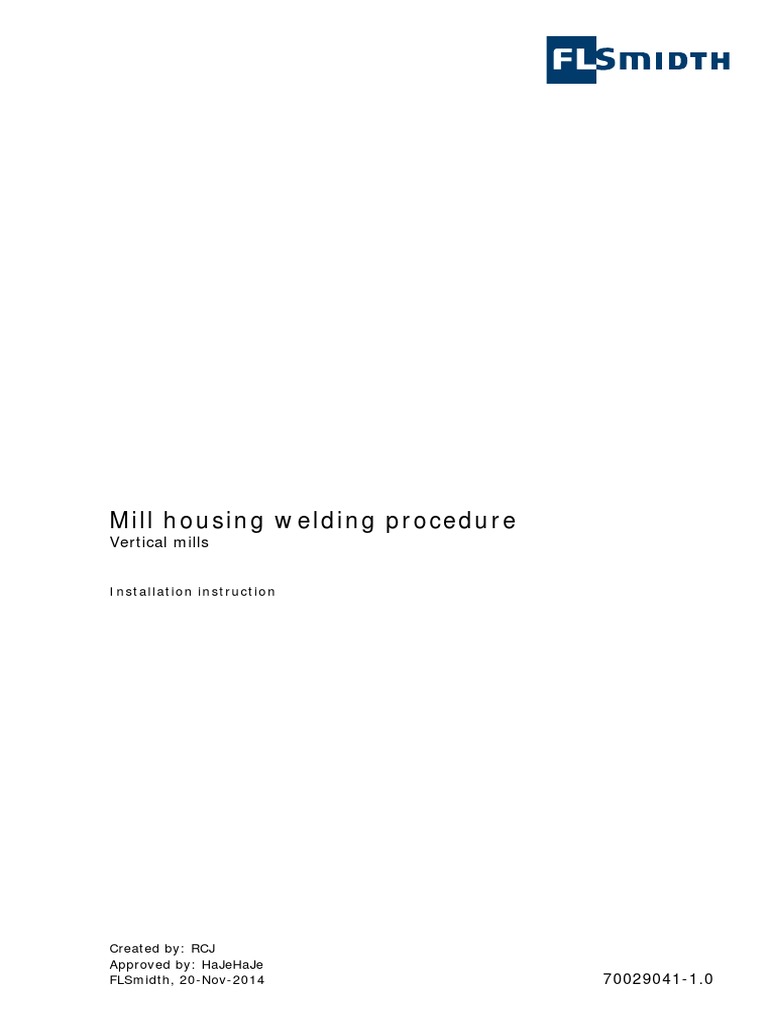 Vertical Mill Housing Welding Guide | PDF | Welding | Construction