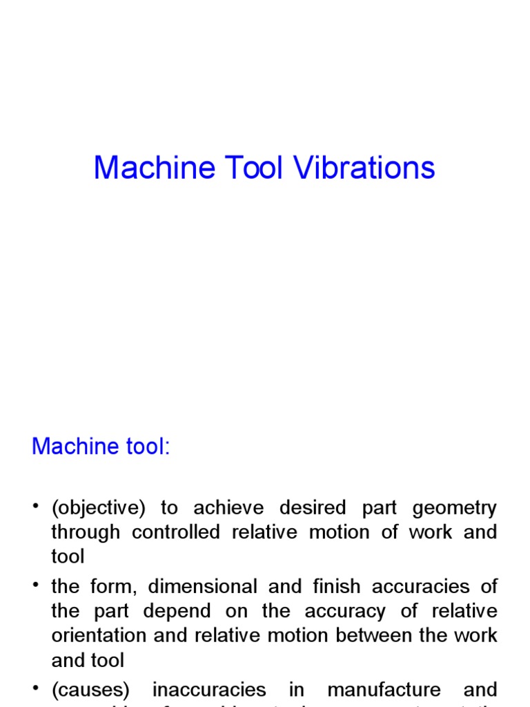 Understanding Machine Tool Vibrations | PDF | Machining | Force