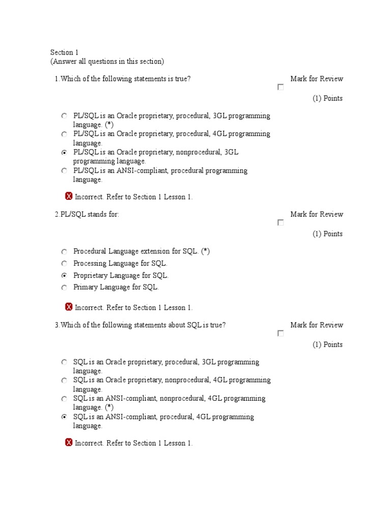 Section 1 Semester 1 PLSQL | PDF | Pl/Sql | Sql