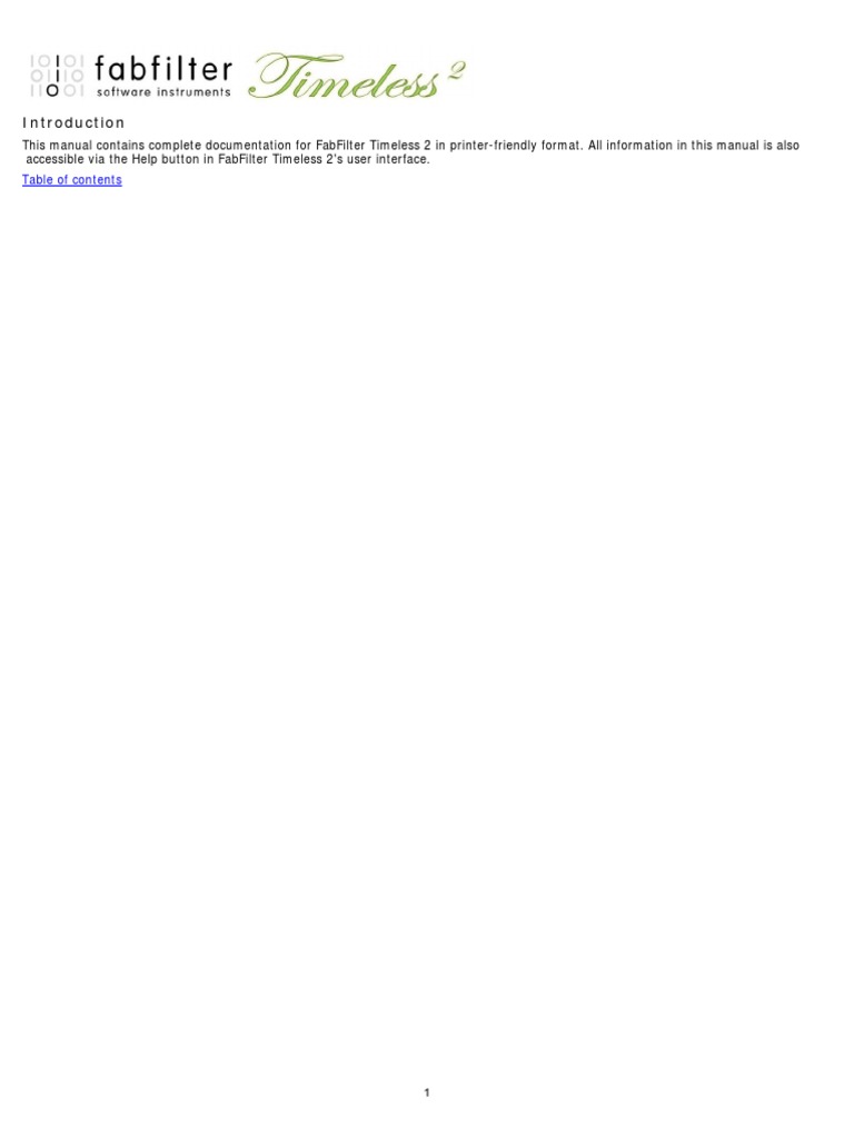FabFilter Timeless 2 | PDF | Filter (Signal Processing) | Feedback