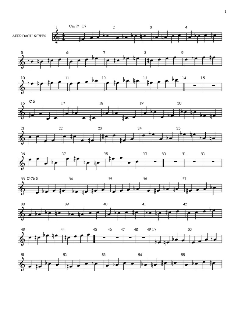 Approach Notes All Scales | PDF | Music Theory | Elements Of Music