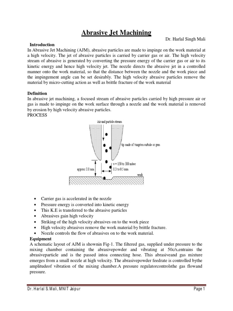 Abrasive Jet Machining Guide | PDF