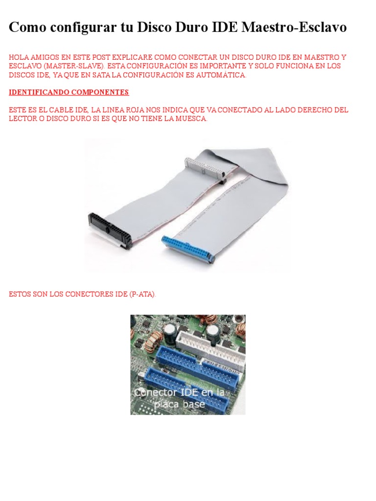 Como Configurar Tu Disco Duro IDE Maestro | PDF