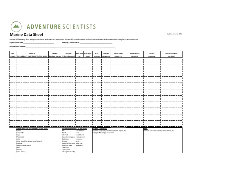 Nov2016 - Marine Physical Data Sheet PDF | PDF | Science & Mathematics