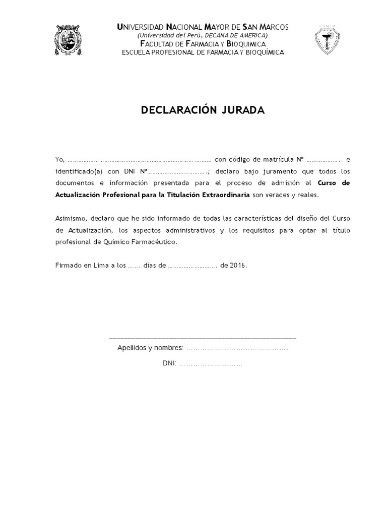 3 Declaraci - N Jurada | PDF
