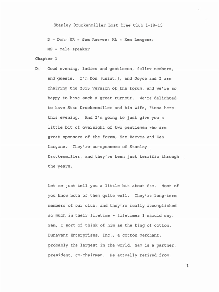 Stan Druckenmiller at The Lost Tree Club | PDF