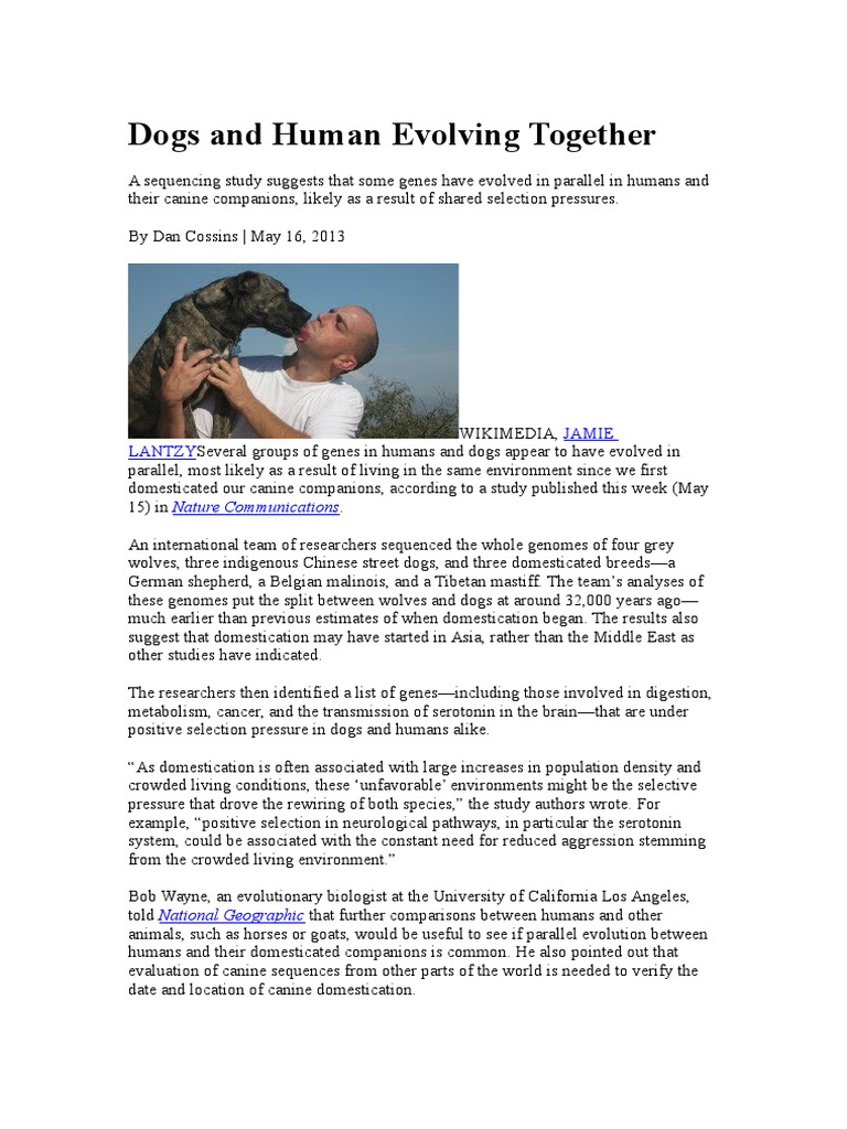 Dogs and Human Evolving Together | PDF