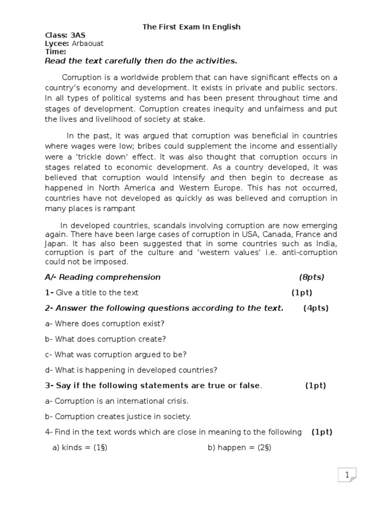 Read The Text Carefully Then Do The Activities | PDF