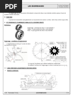 Les Engrenages (Cours Bac) | PDF | Ingénierie mécanique | Cinématique