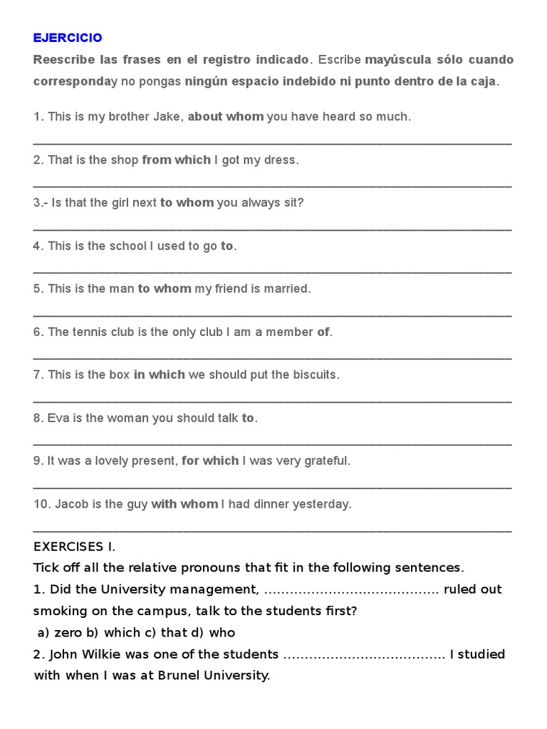 Relative Clauses and Prepositions | PDF