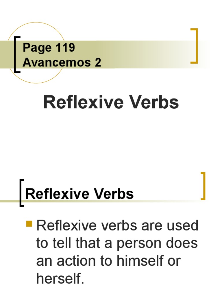 2.2 Reflexive Verbs | PDF | Grammatical Conjugation | Linguistic Morphology
