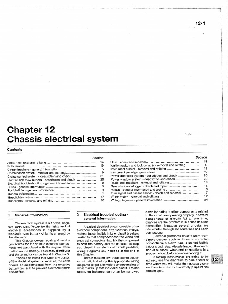 Chapter 12. Chassis Electrical System | PDF
