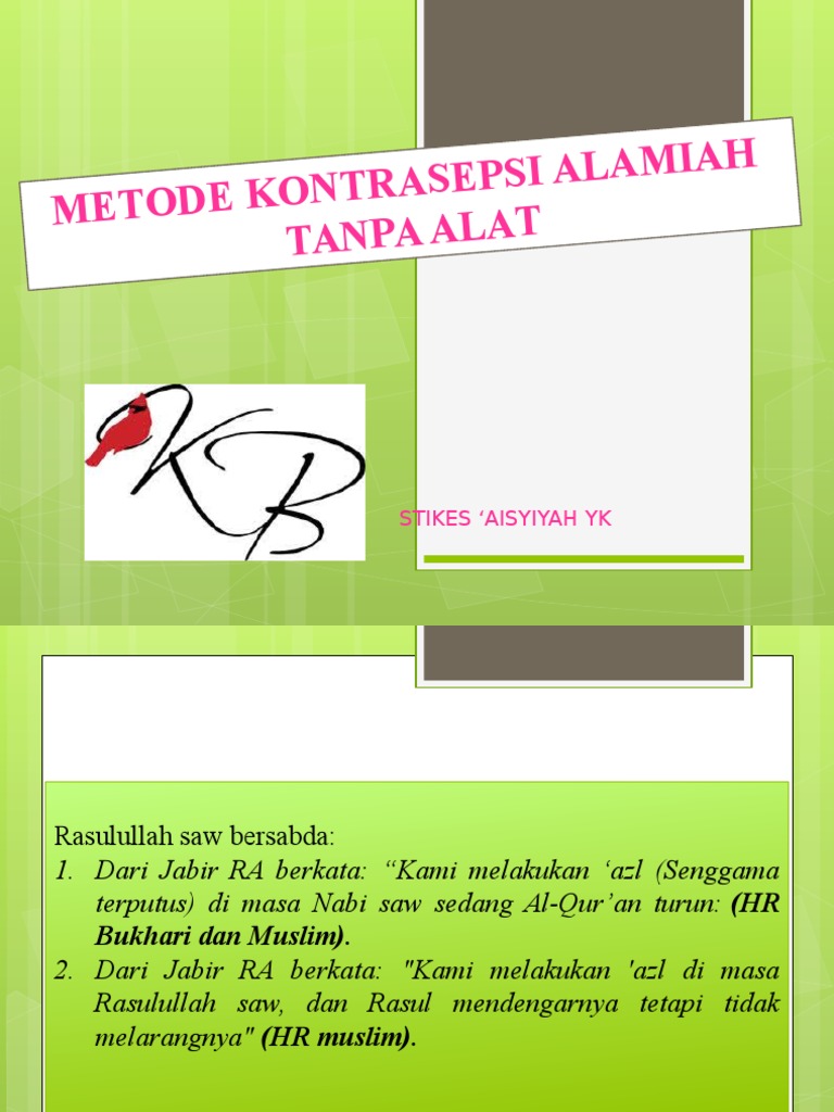 JUDUL METODE KONTRASEPSI ALAMIAH TANPA ALAT | PDF