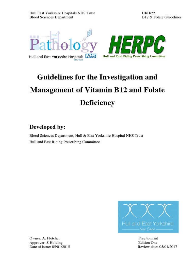 Vitamin B 12 Fo Late Deficiency | PDF | Folic Acid | Diet & Nutrition