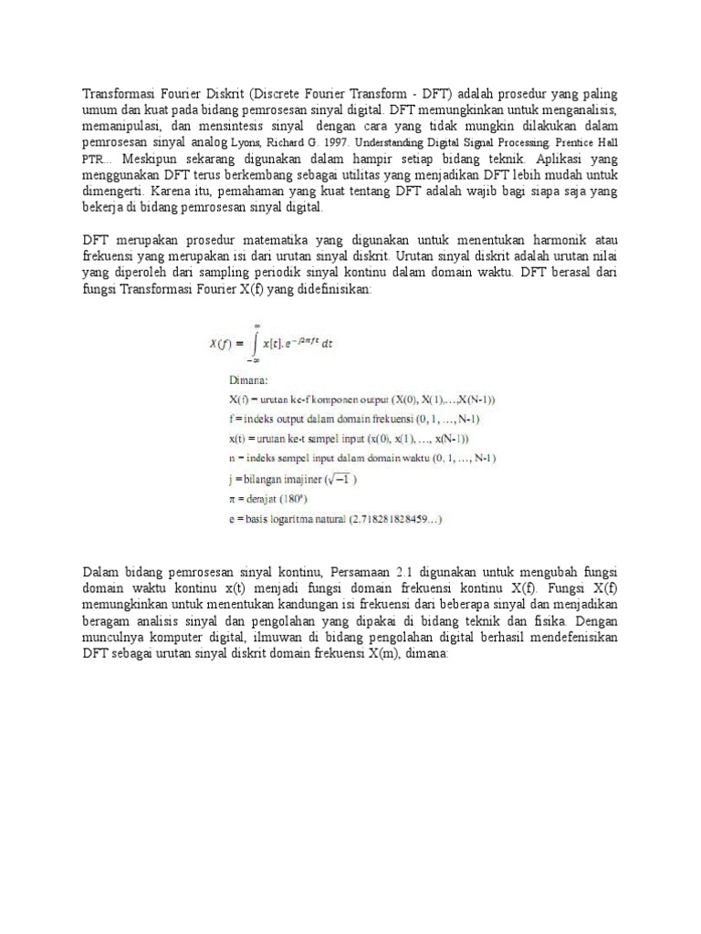 DFT Dan FFT | PDF