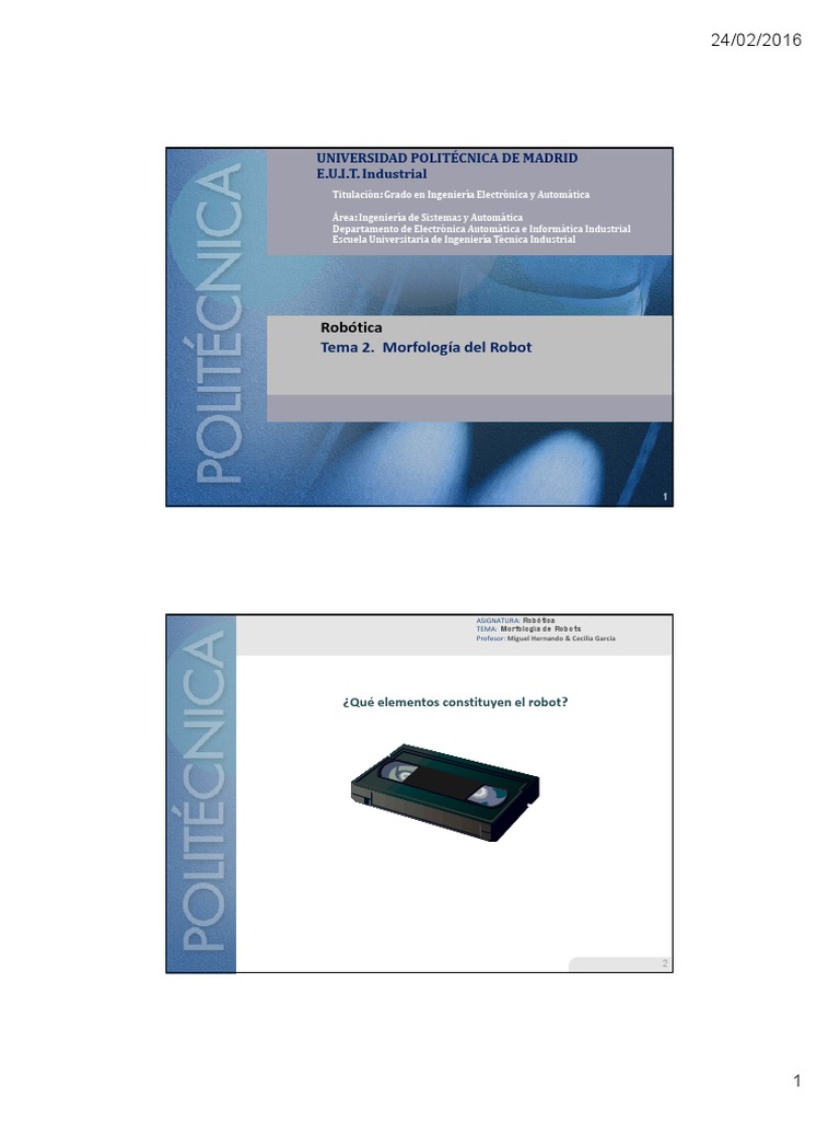Tema 2 - Morfología Del Robot | PDF | Solenoide | Robot