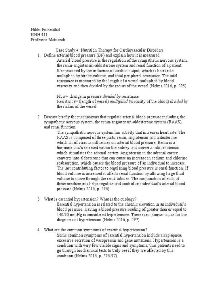 CVD Case Study | PDF | Metabolic Syndrome | Hypertension