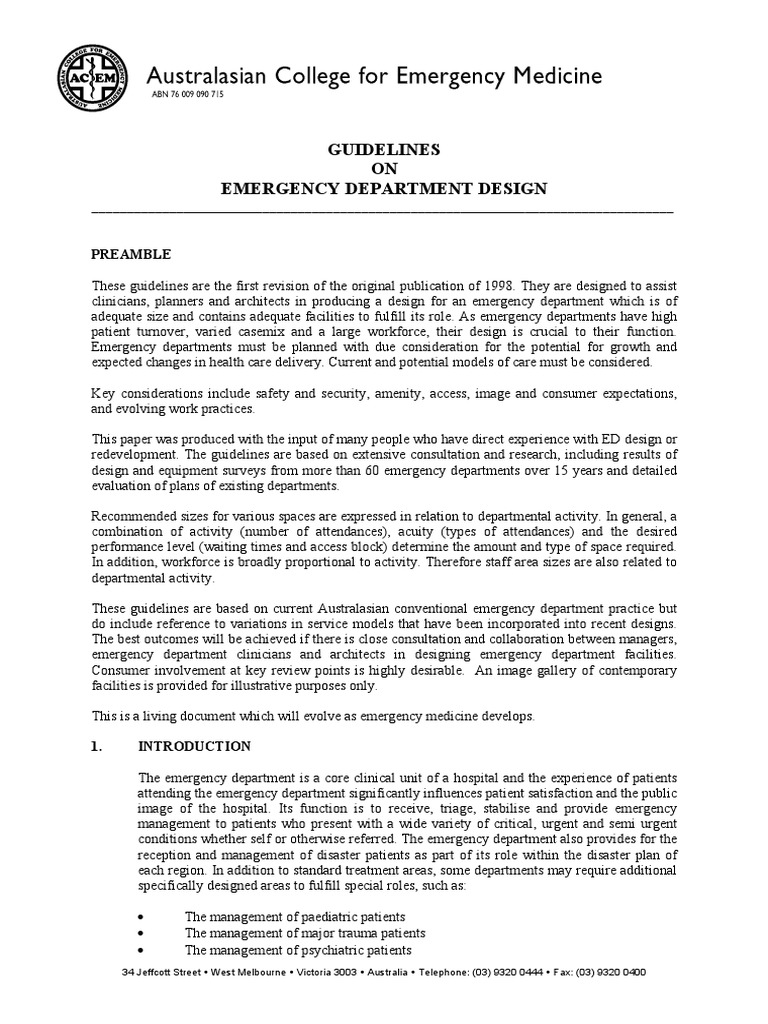 Emergency Dept Design PDF | Download Free PDF | Emergency Department ...