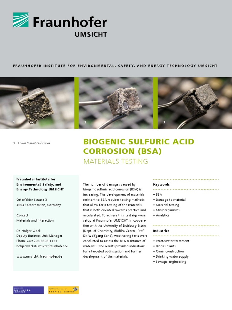 Biogenic Sulfuric Acid Corrosion | PDF | Sulfide | Corrosion