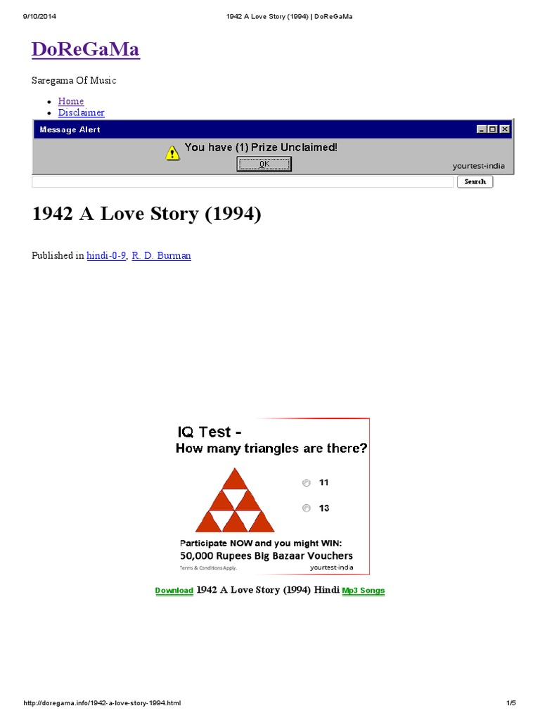 1942 A Love Story (1994) - DoReGaMa PDF | PDF | Web 2.0 | Hypertext