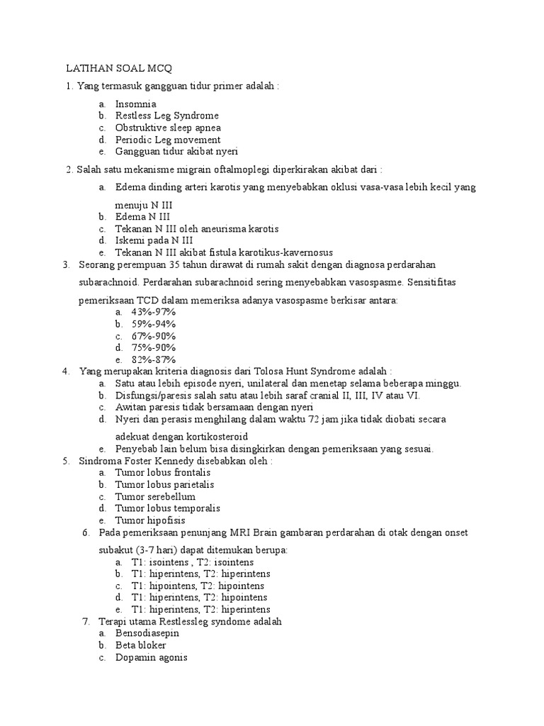 Latihan Soal MCQ 1 | PDF