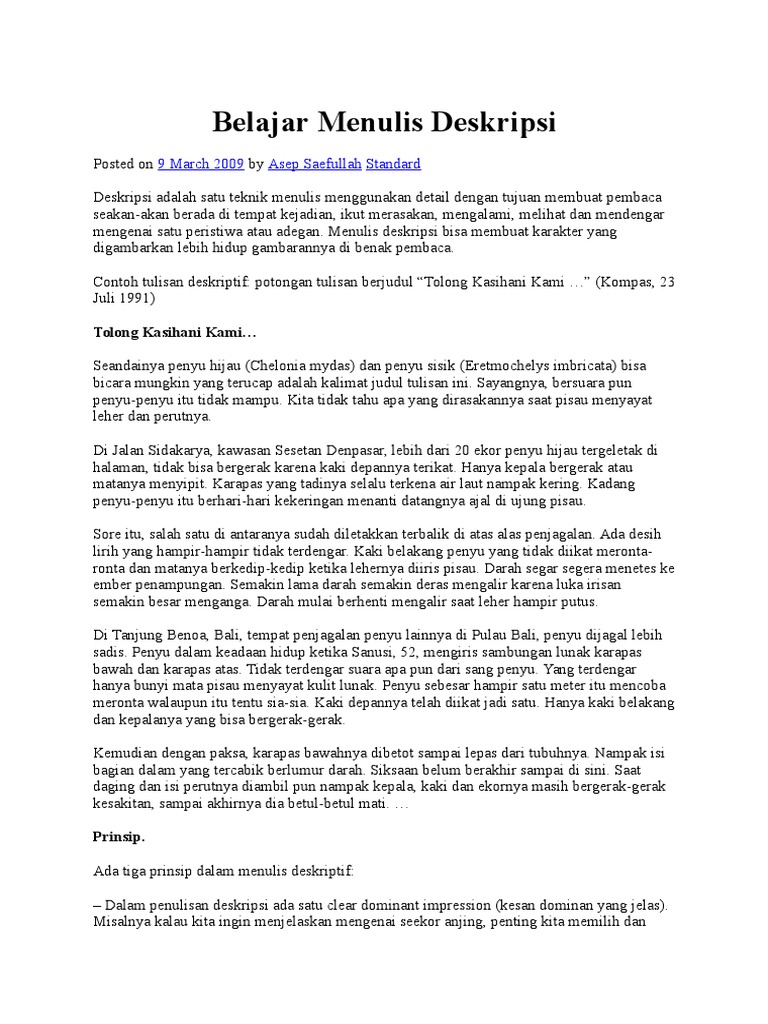 Belajar Menulis Deskripsi | PDF