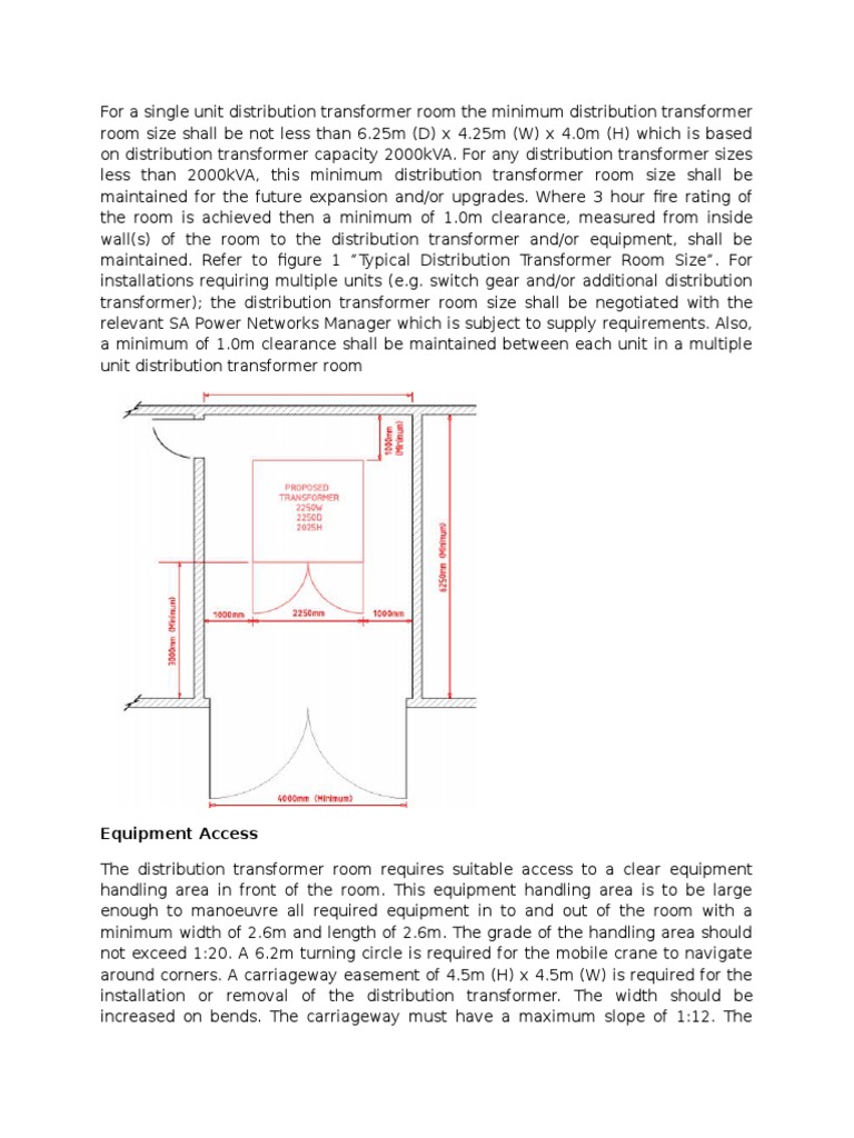 Minimum Size for Transformer Rooms | PDF | Technology & Engineering