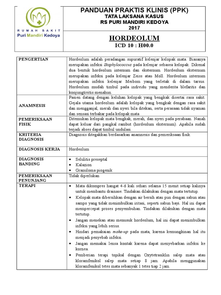 PPK Hordeolum | PDF
