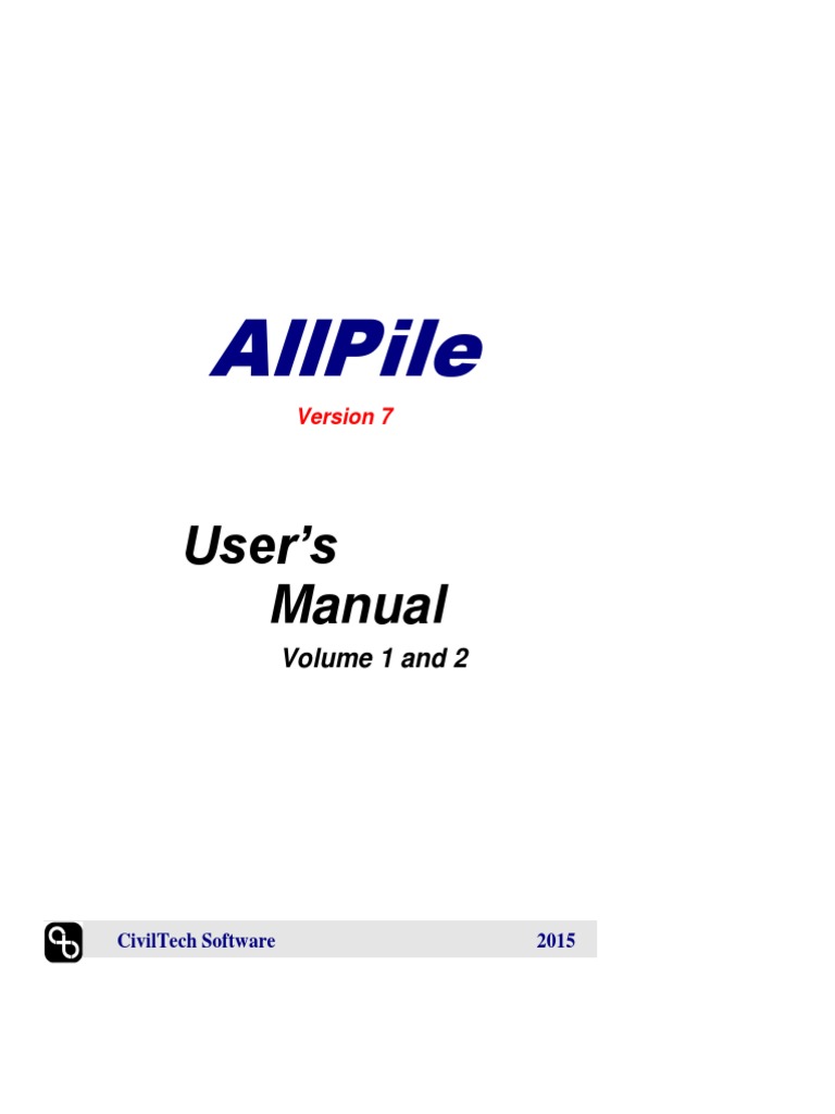 Allpile Manual | PDF | Deep Foundation | Usb Flash Drive