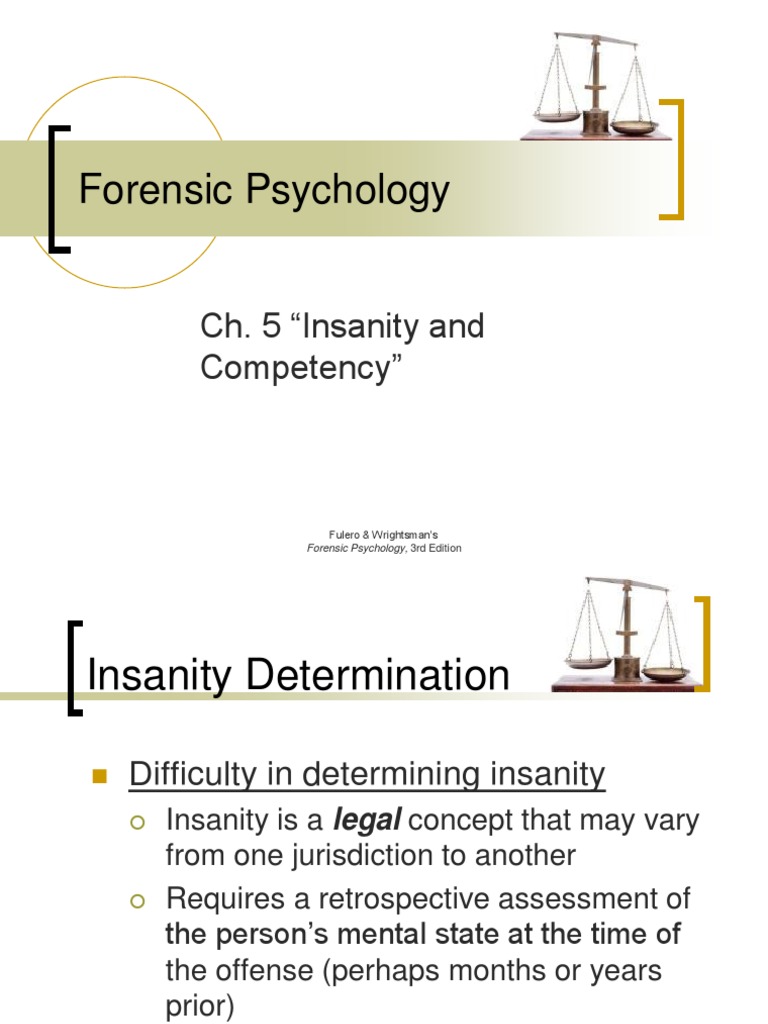 Chapter 5 - Insanity and Competency | PDF | Insanity Defense ...