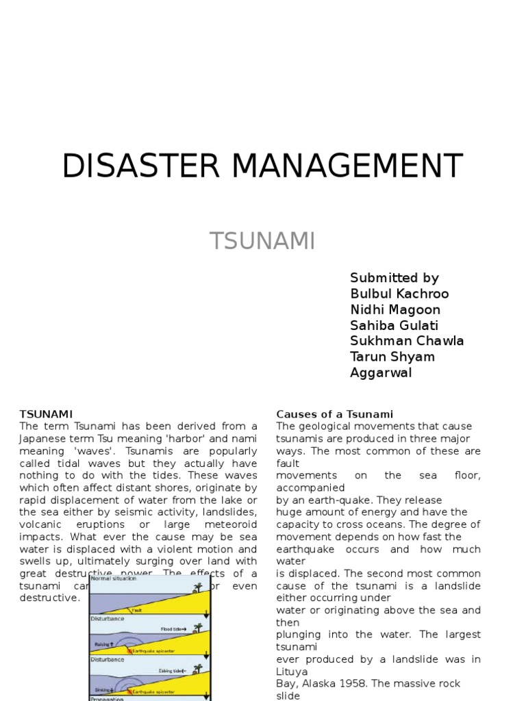 Disaster Management For Tsunami | PDF | Tsunami | Earthquakes